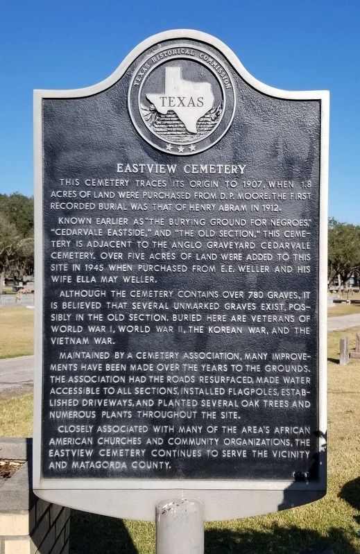 Eastview Cemetery Historical Marker