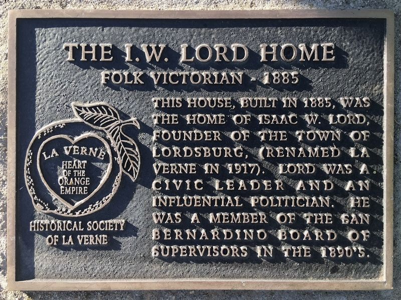 The I.W.Lord Home Historical Marker