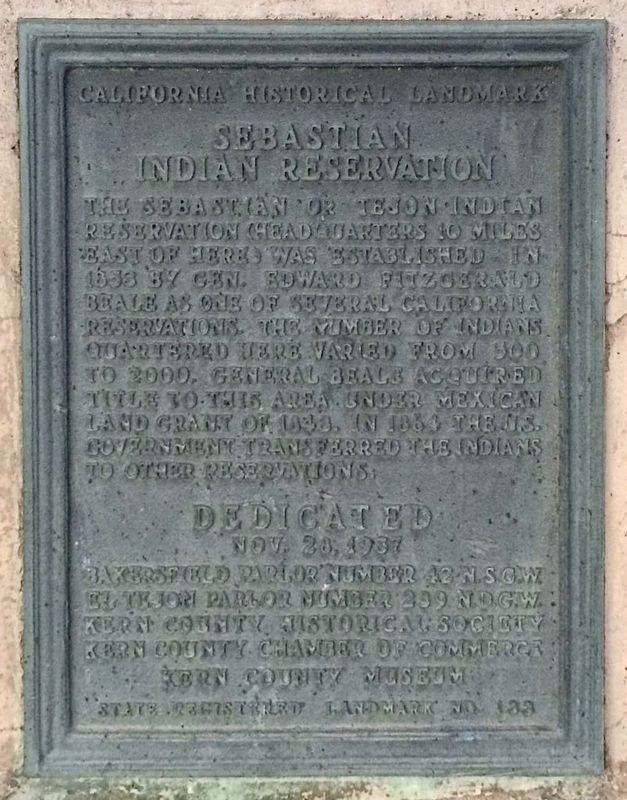 Sebastian Indian Reservation Historical Marker