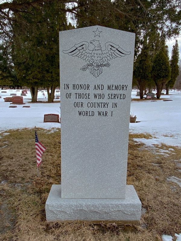 Dimondale Cemetery World War I Memorial, a War Memorial