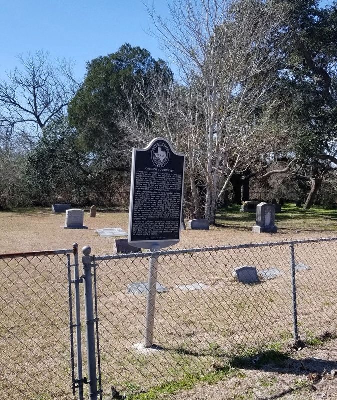 Cologne Community Historical Marker