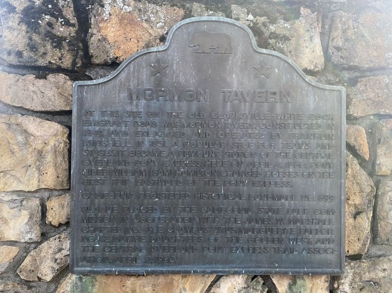 Mormon Tavern Historical Marker