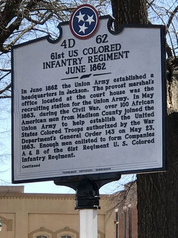 61st US Colored Infantry Regiment Historical Marker