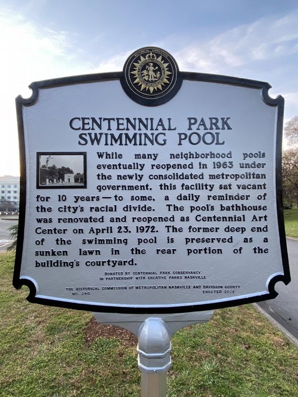 Centennial Park Swimming Pool Historical Marker