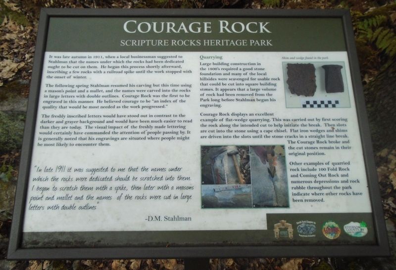 Courage Rock Historical Marker