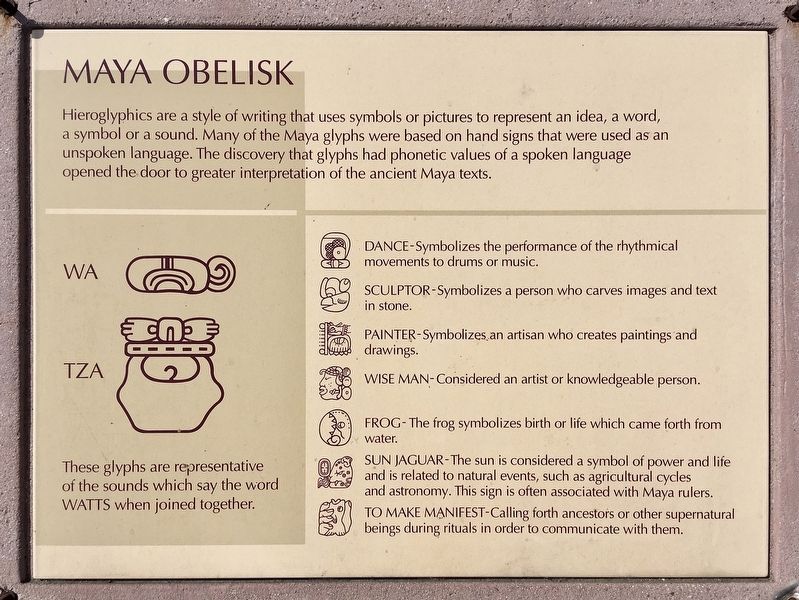Maya Obelisk Historical Marker
