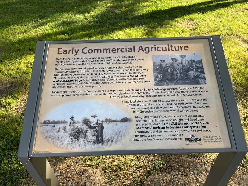 Early Commercial Agriculture Historical Marker