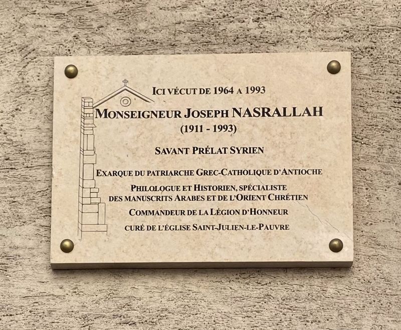 Monseigneur Joseph NASRALLAH Historical Marker