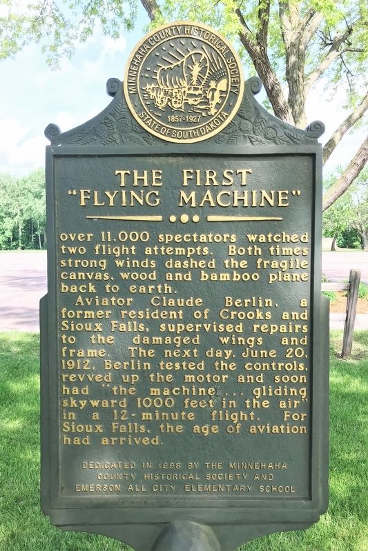 The First "Flying Machine" Historical Marker