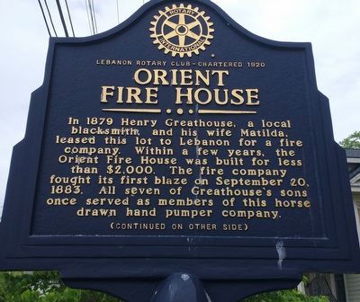 Orient Fire House Historical Marker