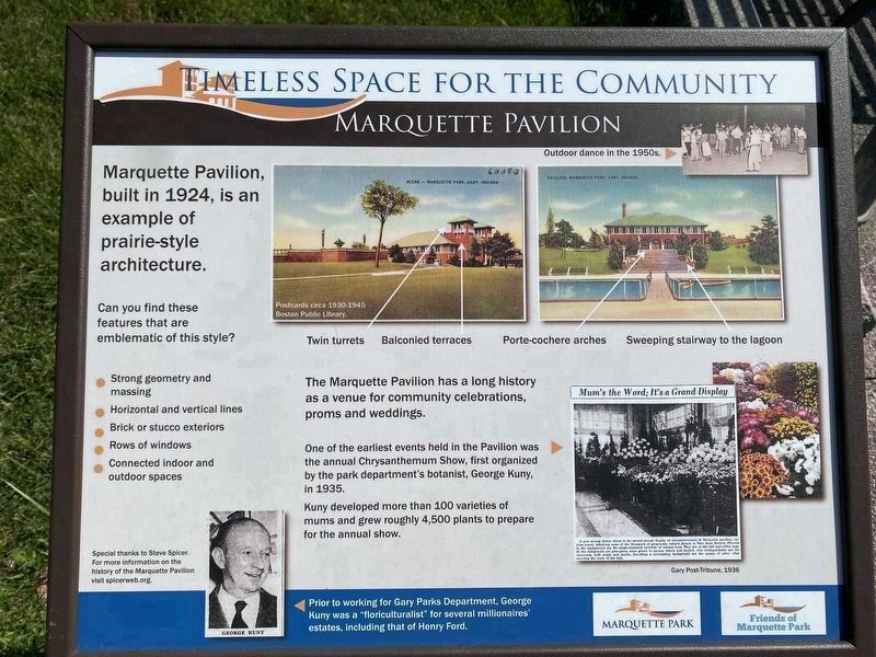 Marquette Pavilion Historical Marker