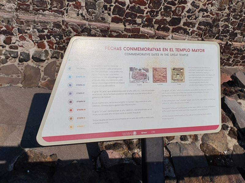Commemorative Dates in the Great Temple Historical Marker