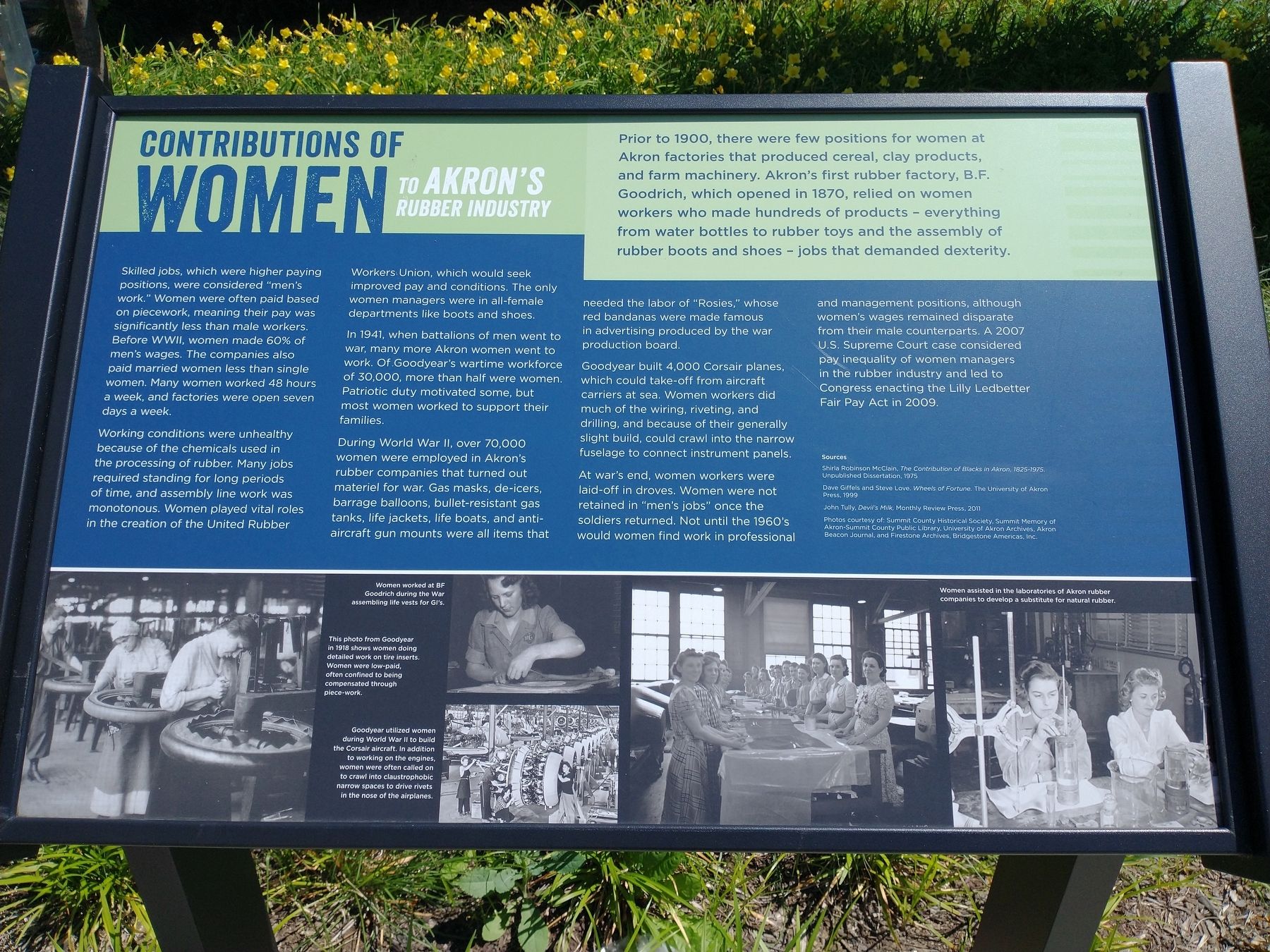 Contributions Of Women To Akron's Rubber Industry Historical Marker