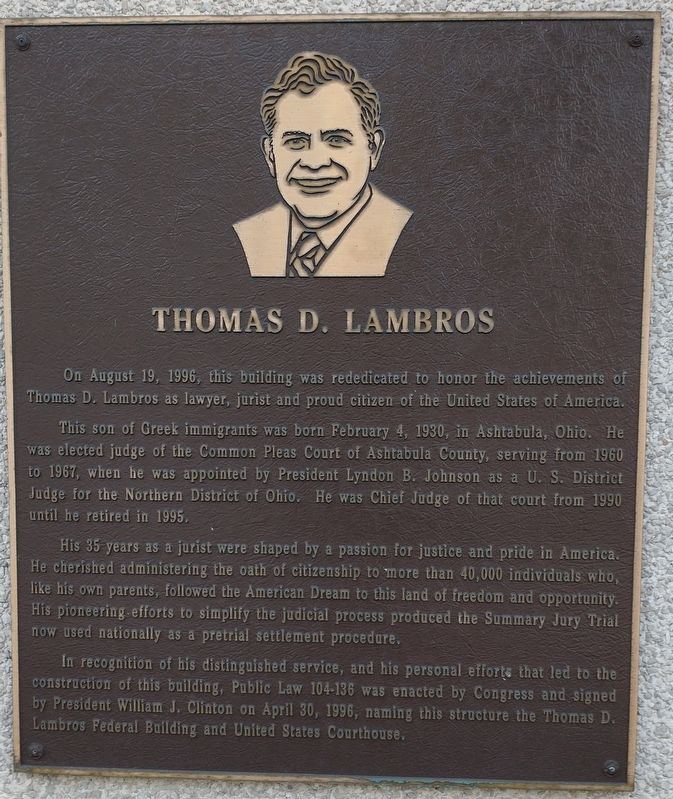 Thomas D. Lambros Historical Marker