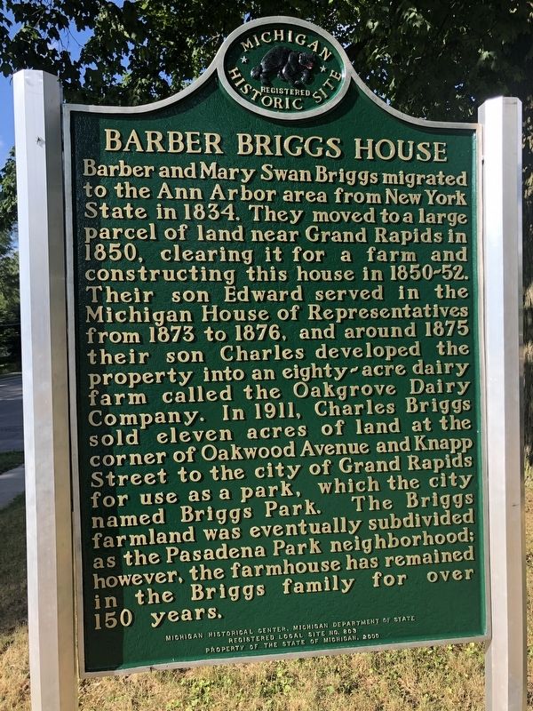 Barber Briggs House Historical Marker