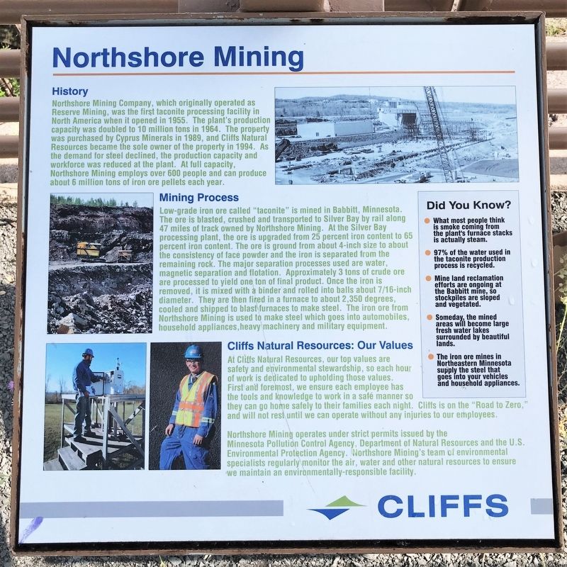 Northshore Mining Historical Marker