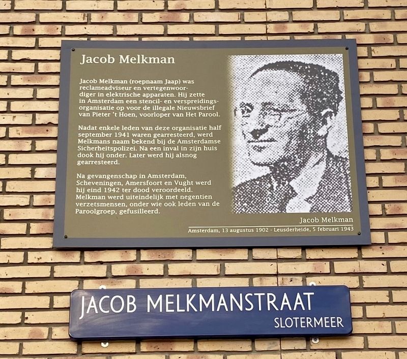 Jacob Melkman Historical Marker