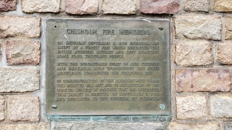 Chisholm Fire Memorial Historical Marker