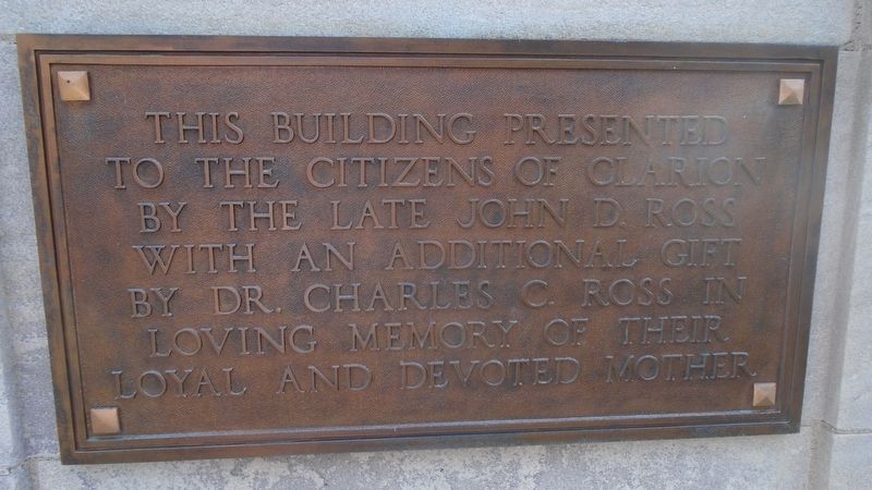 Mary A. Ross Memorial Library Historical Marker