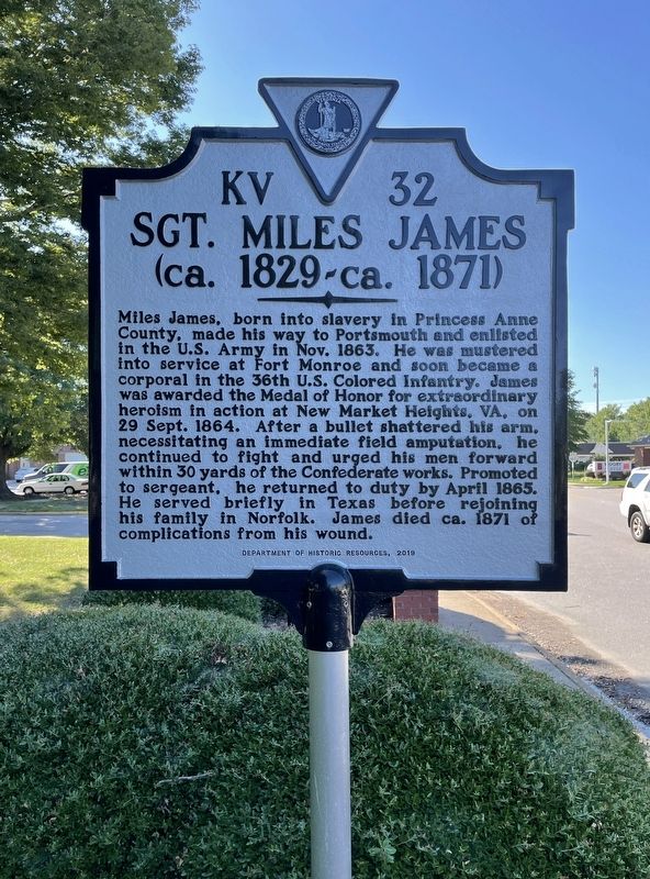 Sgt. Miles James Historical Marker