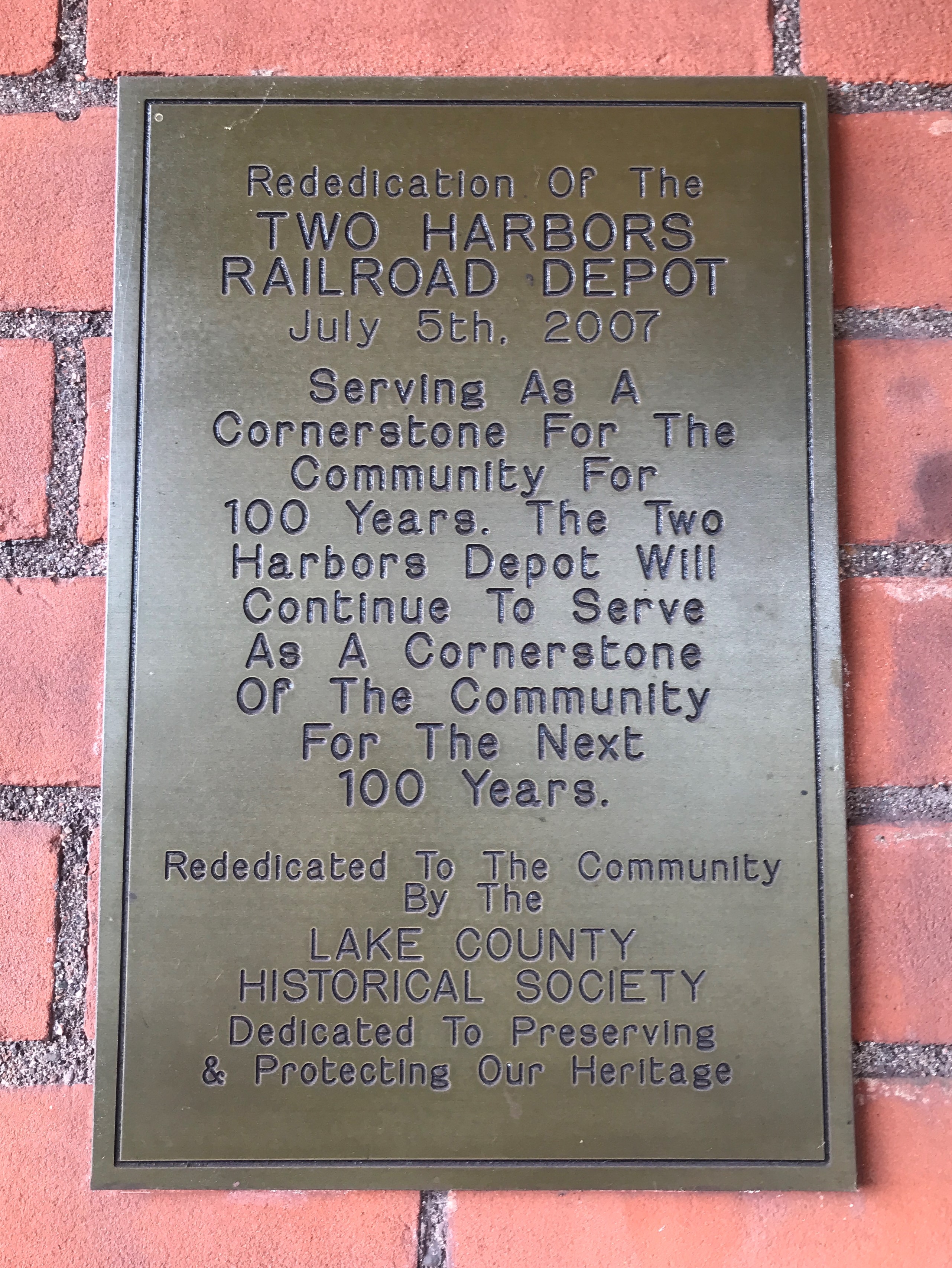 Photo: Rededication Plaque