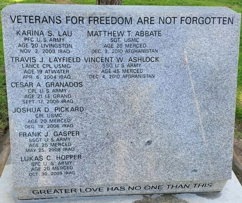 Merced County Veterans Memorial, a War Memorial