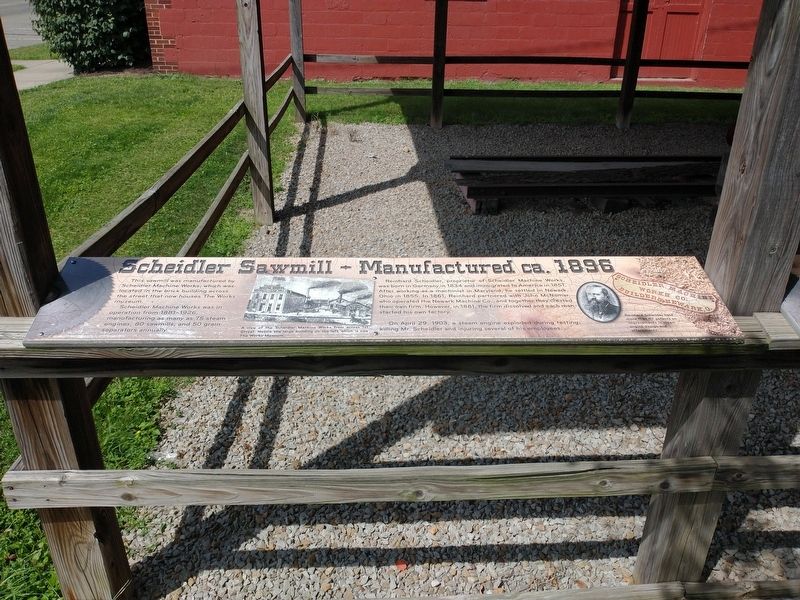 Scheidler Sawmill - Manufactured ca. 1896 Historical Marker
