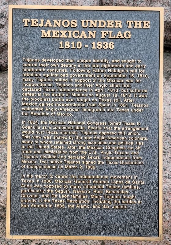 Tejanos Under the Mexican Flag Historical Marker