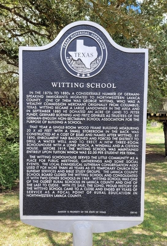 Witting School Historical Marker