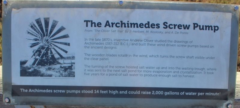 The Archimedes Screw Pump Historical Marker