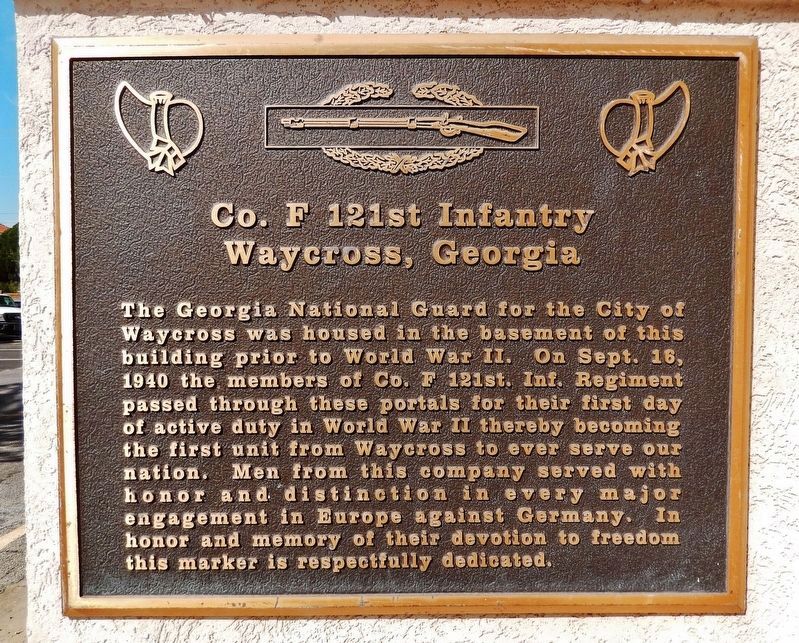Co. F 121st Infantry Historical Marker
