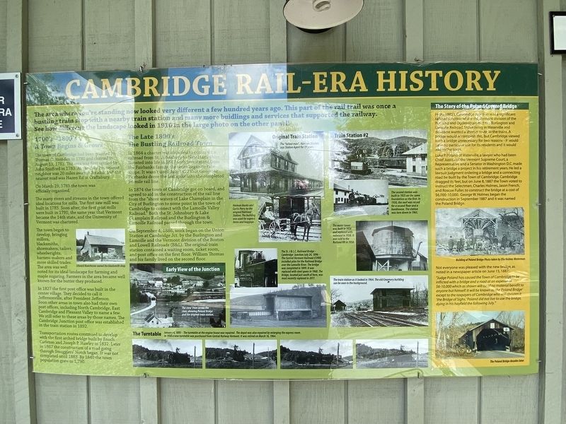 Cambridge Rail Era History II Historical Marker