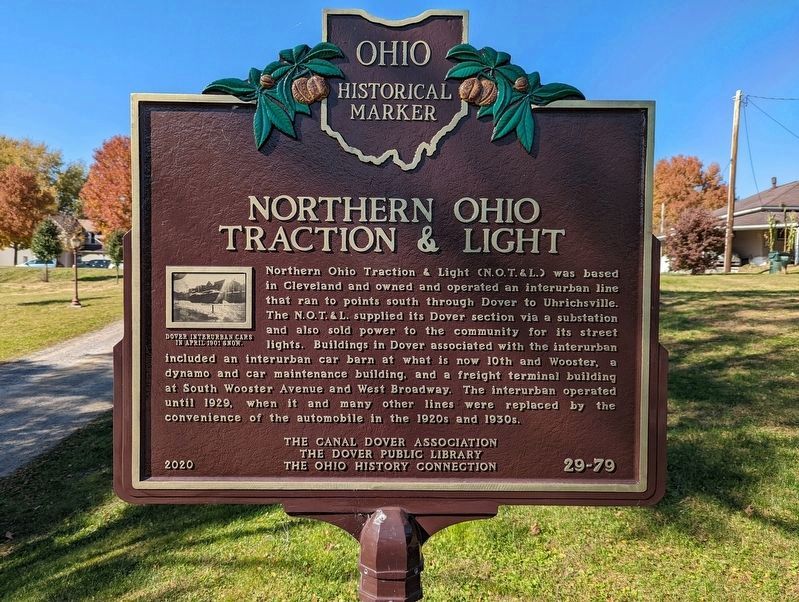 The Dover Light Plant / Northern Ohio Traction & Light Historical Marker