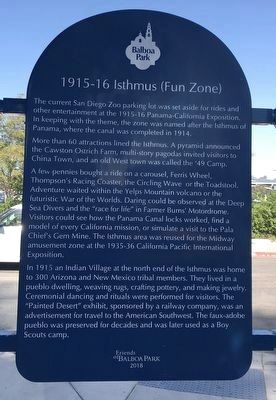 1915-16 Isthmus (Fun Zone) Historical Marker
