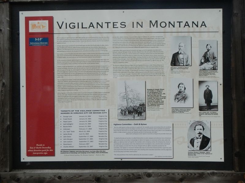Vigilantes in Montana Historical Marker
