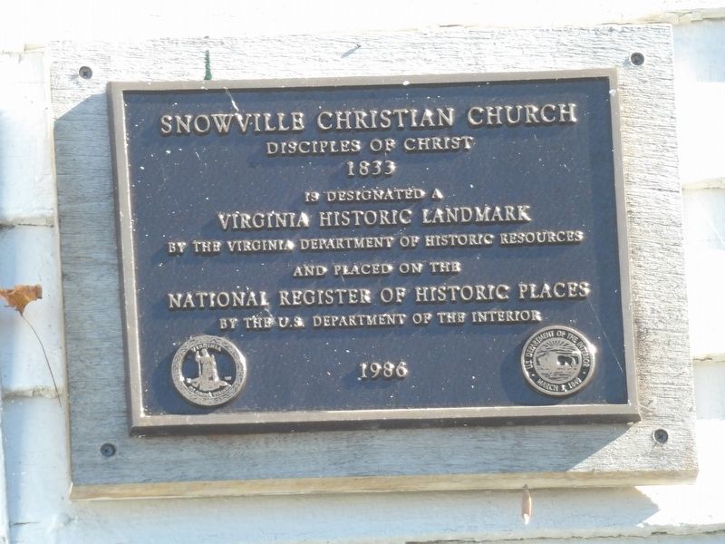 Snowville Christian Church Historical Marker