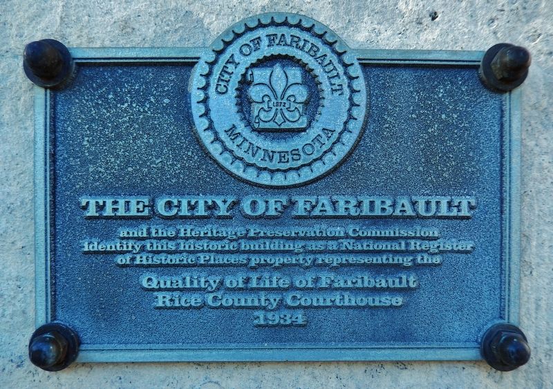 Rice County Courthouse Historical Marker