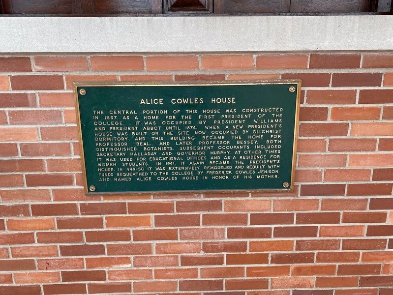Alice Cowles House Historical Marker