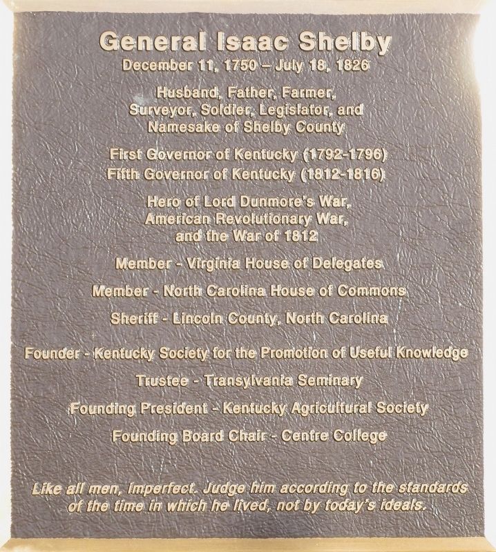 General Isaac Shelby Historical Marker
