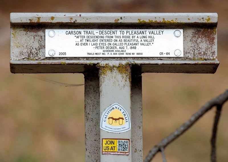 Carson Trail - Descent to Pleasant Valley Historical Marker