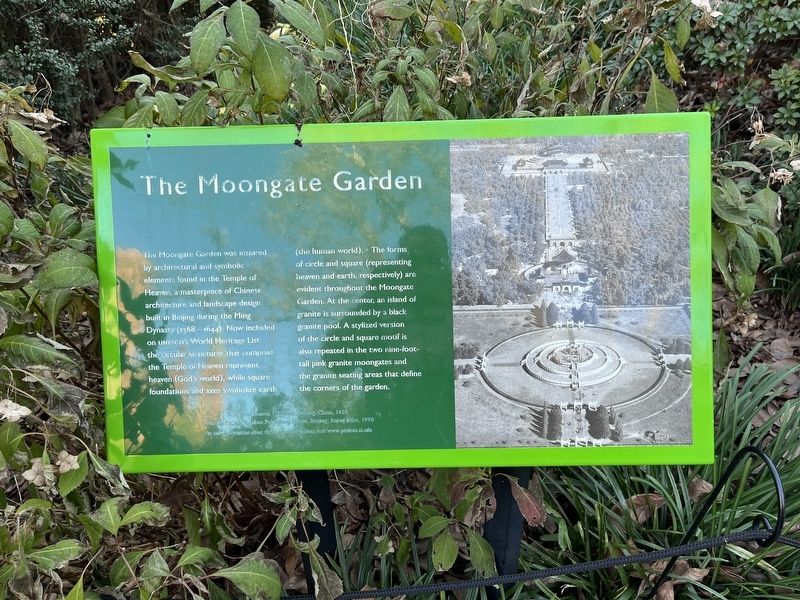 The Moongate Garden Historical Marker
