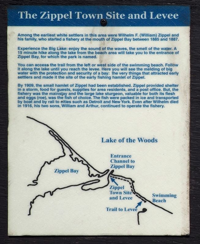 The Zippel Town Site and Levee / The Zippel Fishery Historical Marker
