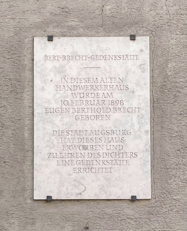 Berthold Brecht House Historical Marker