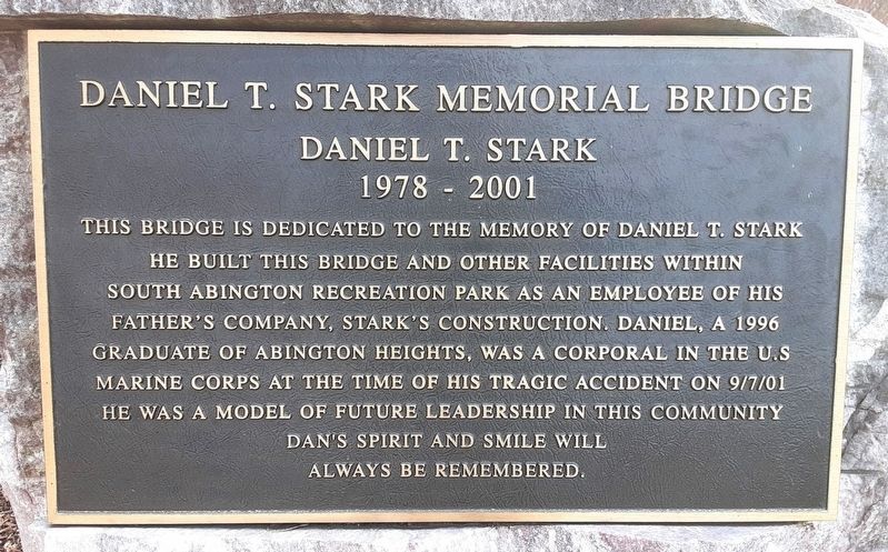 Daniel T. Stark Memorial Bridge Historical Marker