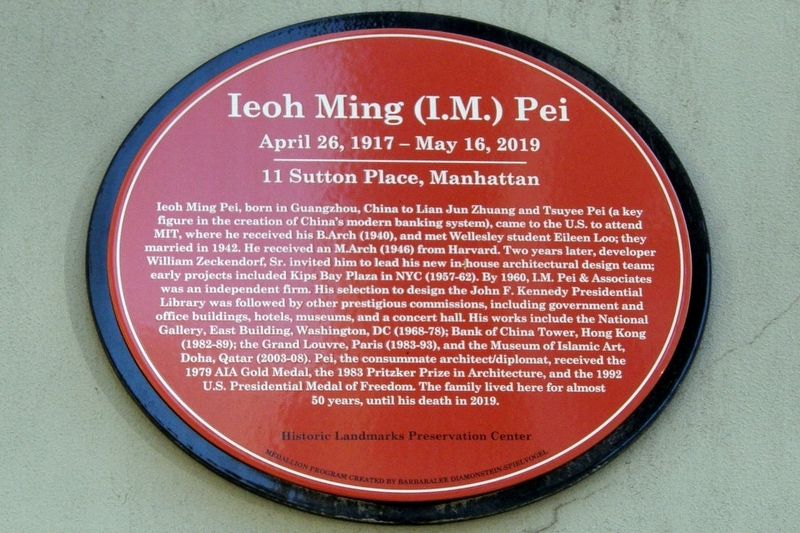 Ieoh Ming (I.M.) Pei Historical Marker
