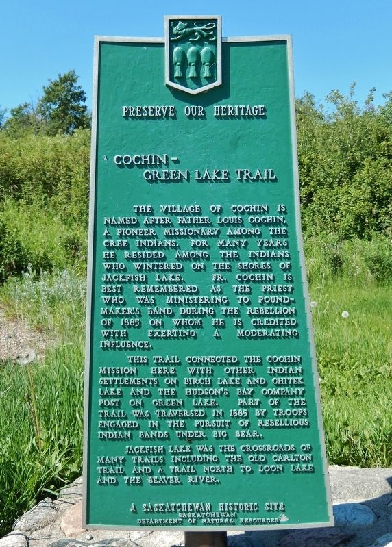 Cochin — Green Lake Trail Historical Marker