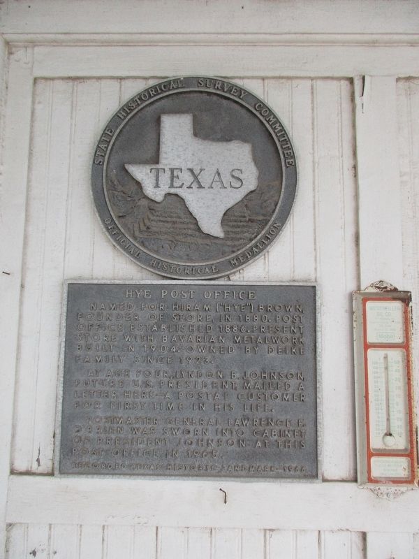 Hye Post Office Historical Marker