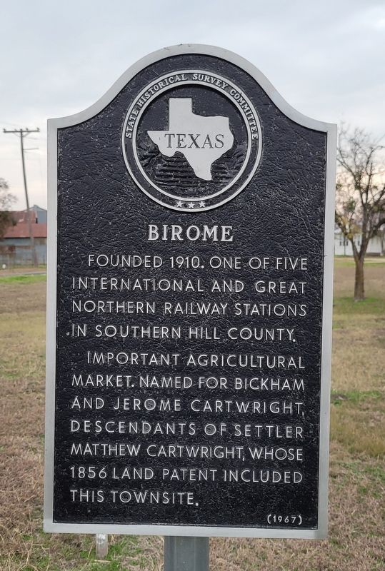 Birome Historical Marker