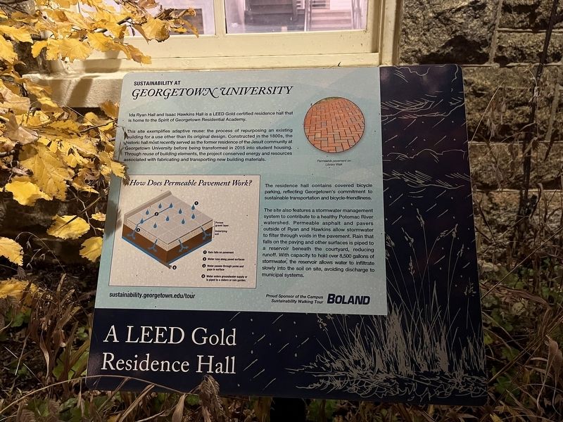 Sustainability at Georgetown University Historical Marker