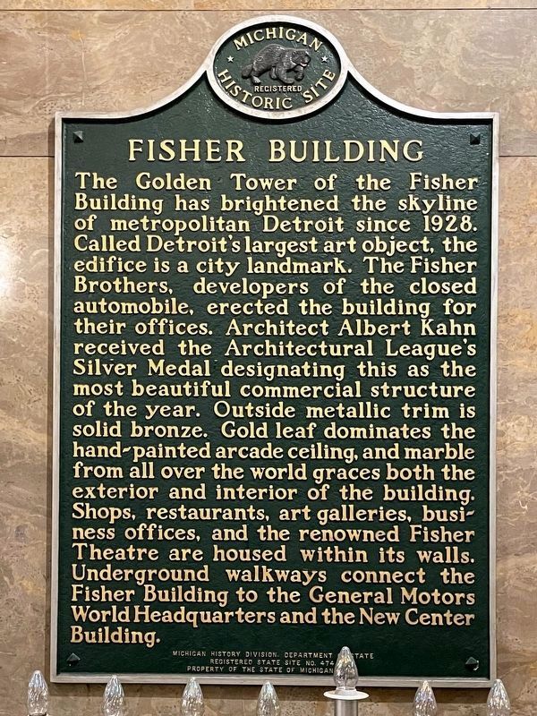 Fisher Building Historical Marker